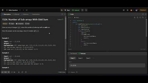 1524 number of sub arrays with odd sum leetcode sub array pre