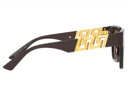 Versace Rectangular Sunglasses Brown In Acetatemetal With Gold Tone Us