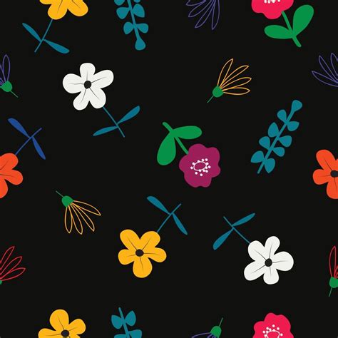 Seamless Abstract Colorful Flowers Pattern Background 21470257 Vector Art At Vecteezy