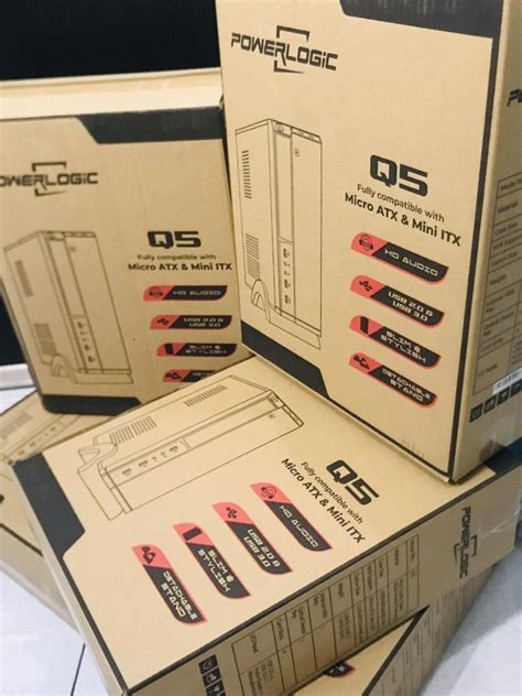 Powerlogic Q5 Slim Mini Micro Atx Pc Desktop Case With 600w Psu