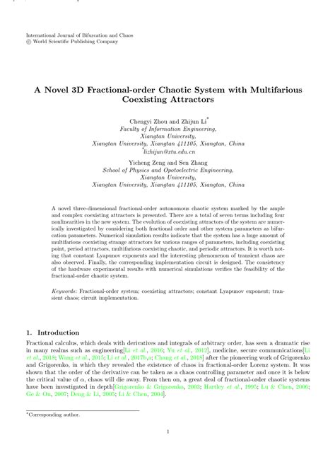 Pdf A Novel 3d Fractional Order Chaotic System With Multifarious
