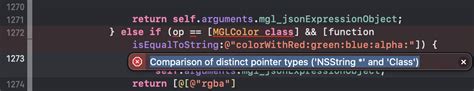Ios Xcode Build Issue Semantic Issue Comparison Of Distinct Pointer Types Issue