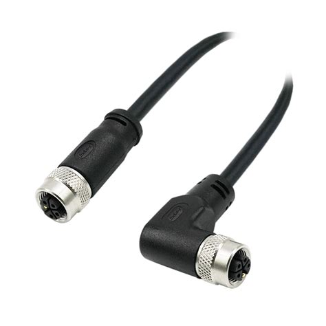 M Pins K Code Female Straight To Female Right Angle Molded Cable Shielded PUR C C
