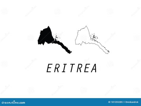 Eritrea Outline Map Country Shape Stock Vector Illustration Of Graphic Land 181355285