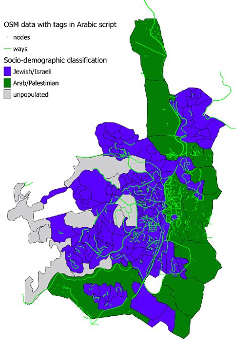 Map Of Arabic Tagged Osm Objects In Jerusalem Download Scientific Diagram