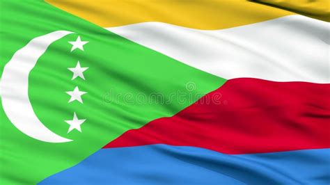Close Up Waving National Flag Of Comoros Stock Video Video Of Country