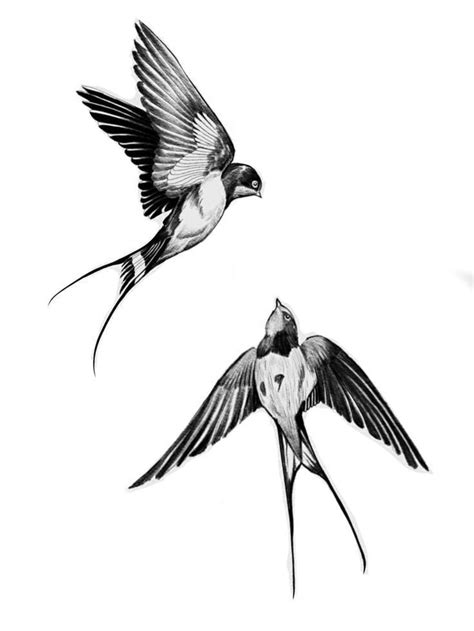 Surreal Swallow Tattoo Design Detailed Bird Tattoo Art Tattoo Of