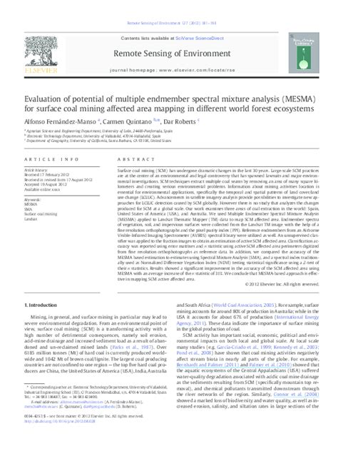 pdf evaluation of potential of multiple endmember spectral mixture