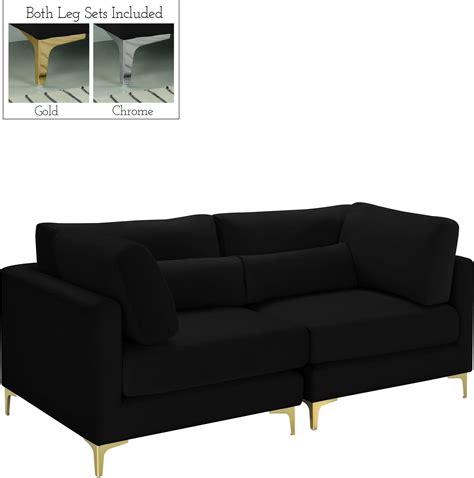 Julia Black Velvet Modular Sofa