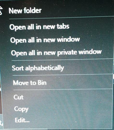 Right Click Menu Options In Bookmarks Page Opera Forums