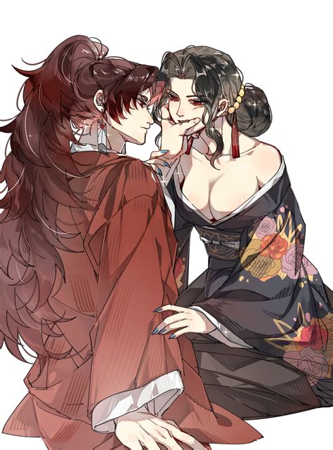 Kibutsuji Muzan And Tsugikuni Yoriichi Kimetsu No Yaiba Drawn By