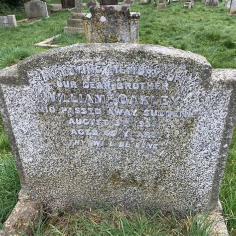Photograph Of The Gravestone Of William Oakley Ropley History