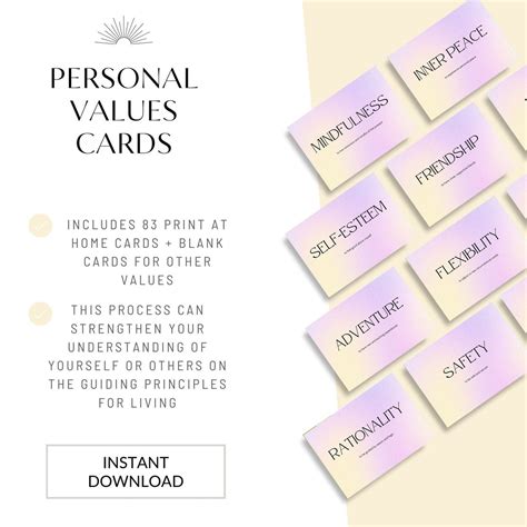 Core Values Cards Exercise ACT NEW DESIGNS Align On Values 80 Values