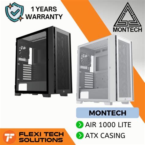 Montech Air 1000 Lite Atx Case Black And White Pc Desktop Casing Flexi Tech