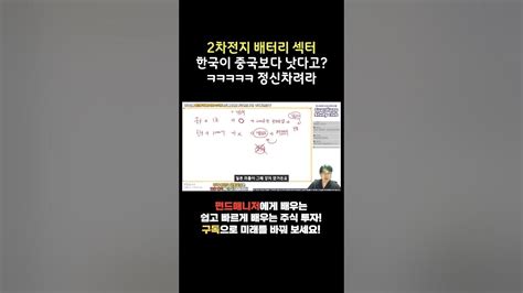 2차전지 배터리섹터가 한국이 중국보다 낫다는 인간들 Youtube