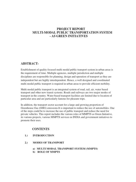 Multi Modal Public Transportation System Pdf Public Transport Transport