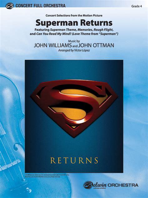 Concert Sels From Superman Returns Gr 4 Williams Ottman — The Sydney