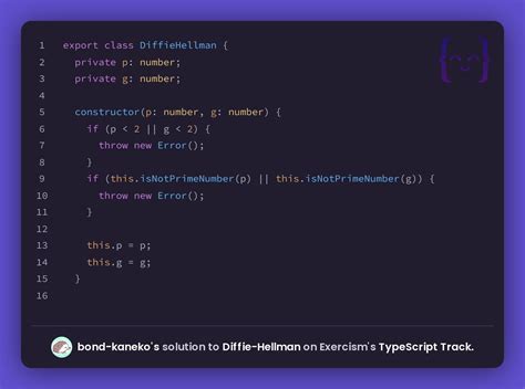 Bond Kanekos Solution For Diffie Hellman In Typescript On Exercism