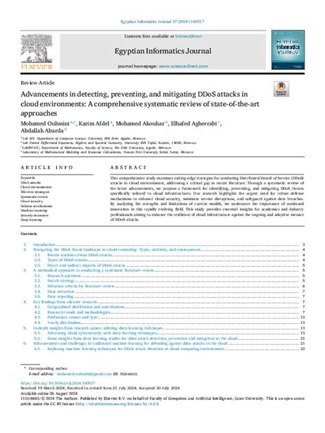 pdf advancements in detecting preventing and mitigating ddos