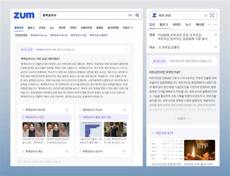 이스트에이드 포털 Zum서 Ai 검색 요약 기능 제공