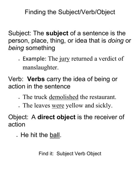 Subject Verb Object And Active Passive Voice Worksheet