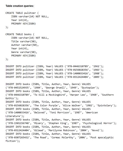 Solved Part Two Take The Two Following Tables As A Basis