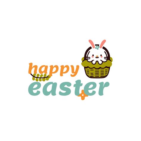 Free Simple Happy Easter Clipart Template To Edit Online