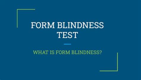 Form Blindness Test By Karyl Bitting Tpt