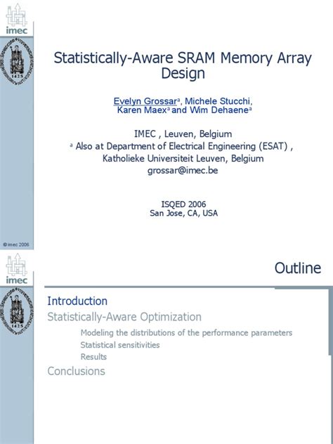 statistically aware sram memory array design pdf mathematical optimization electrical