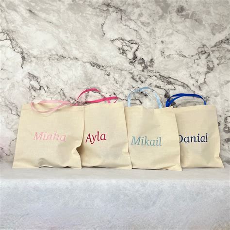 Personalised Multicolour Cotton Party Bag Custom Tote Bag Reusable