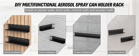 Riciakik 6 Pack Spray Bottle Holder Wall Mounted Aerosol