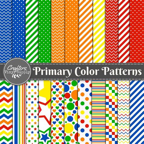 Primary Color Patterns Crafters Vinyl Supply