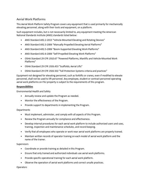 Aerial Work Platforms Pdf