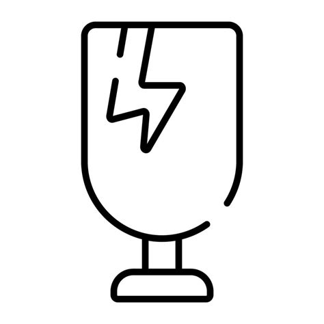 Fragile Glass Vector Icon In Modern Style Premium Design 17709290