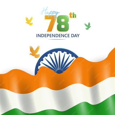 Premium Vector Indian Flag With Independence Day Poster Vector Realistic