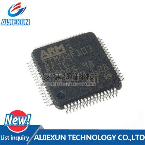 2pcs stm32f103rct6 lqfp100 mcu 32 bit stm32f1 arm cortex m3 risc 256kb