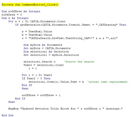 Vba How To Propagate The Script To Be Applied To All The Opened Catia