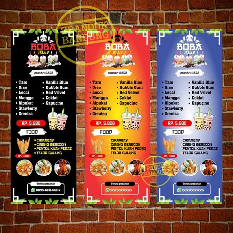 Jual BANNER BOBA DESAIN MENARIK BANNER USAHA MINUMAN COSTUM REQUEST