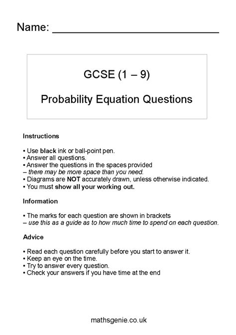 9 Probability Equation Gcse 1 9 Probability Equation Questions 9 Probability Equation Gcse 1 9 Probability Equation Questions