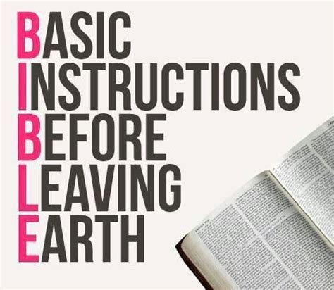 Bible Basic Instructions Before Leaving Earth