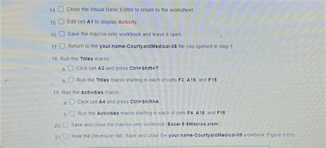13 Size The Code Window In The Visual Basic Editor Chegg Com