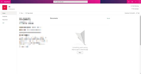 a sharepoint online site stopped displaying the library error