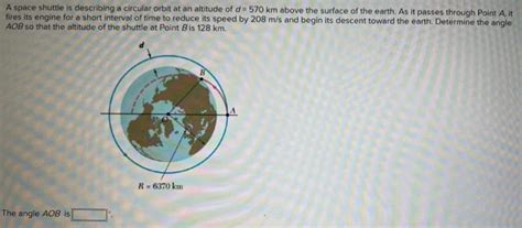 Solved A Space Shuttle Is Describing A Circular Orbit At An