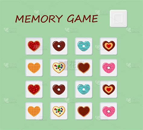 记忆游戏。为儿童和成人开发拼图。平的卡通风格