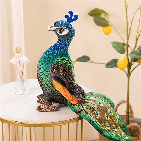 Lifelike Peacock Stuffed Animal Soft Plush Toy In 2 Sizes