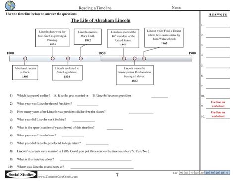 3rd Grade Timeline Worksheets Workssheet List