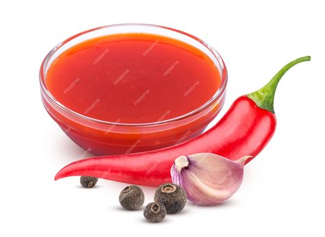 Premium Photo Chilli Sauce Ingredients Isolated On White Background