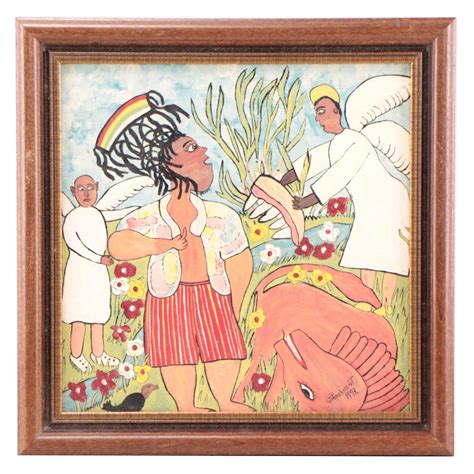 Michael Parchment Oil Painting Calling Of Sampson 1993 Ebth