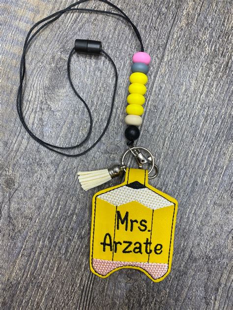 Pencil Teacher Classroom Doorbell Holder And Lanyard Class Bell Case