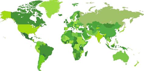 Green Map Of The World 46492373 Vector Art At Vecteezy